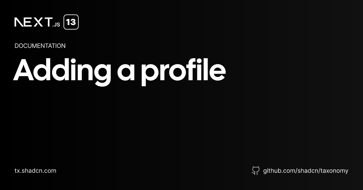 Adding a profile | QuickForm