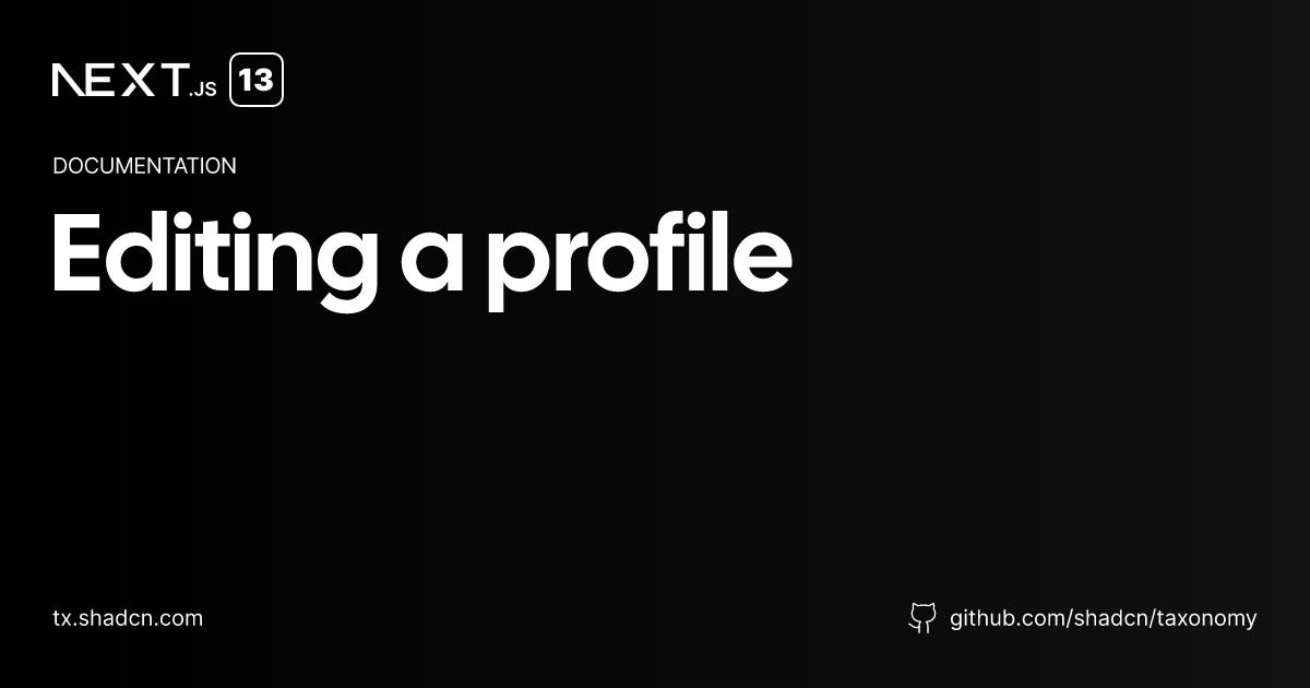 Editing a profile | QuickForm