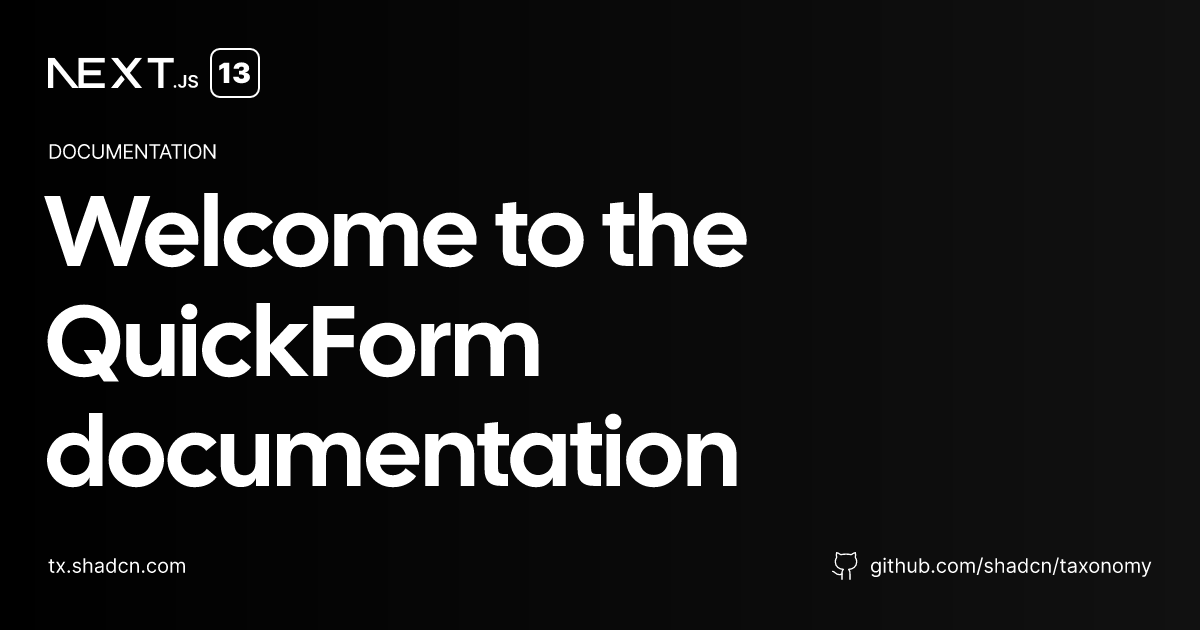Documentation | QuickForm